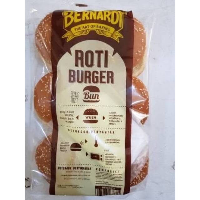 Jual Premium Bun Bernardi Roti Burger Wijen 6 pcs | Shopee Indonesia