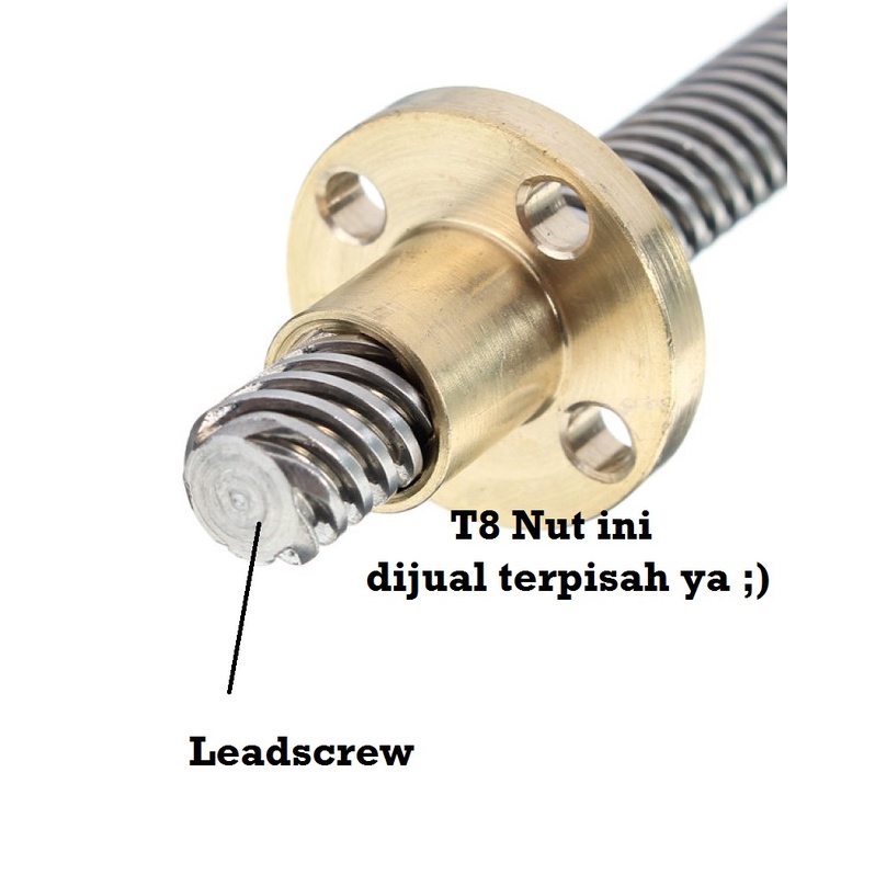 Jual [HAEBOT] Lead Screw Leadscrew 1500mm 150cm T8 8mm 8 Besi Ulir CNC Pitch 2mm 3D Printer ACME ...