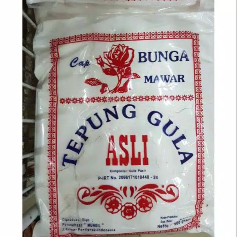 Jual Tepung Gula Asli cap Bunga Mawar 500gr | Shopee Indonesia