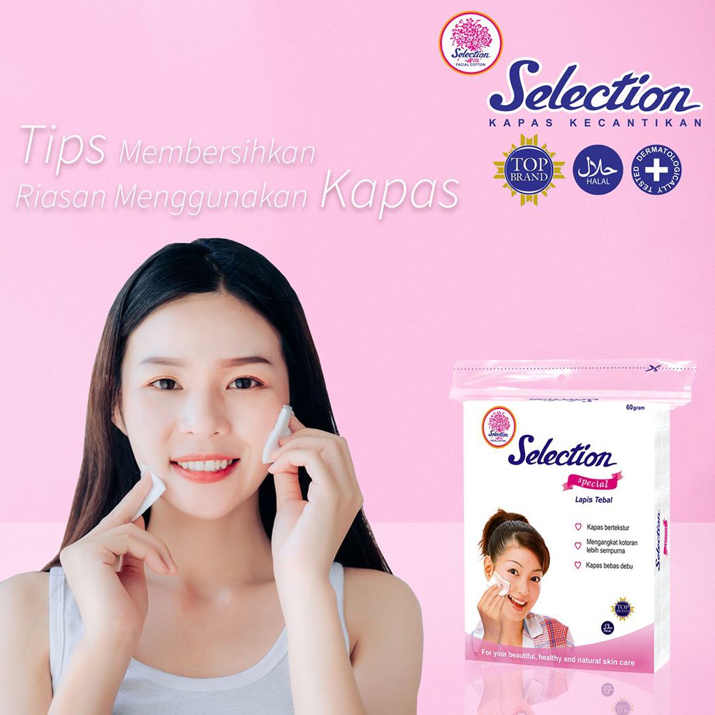 Jual KAPAS SELECTION Facial Cotton (35gr / 50gr / 75gr) / Round Oval ...