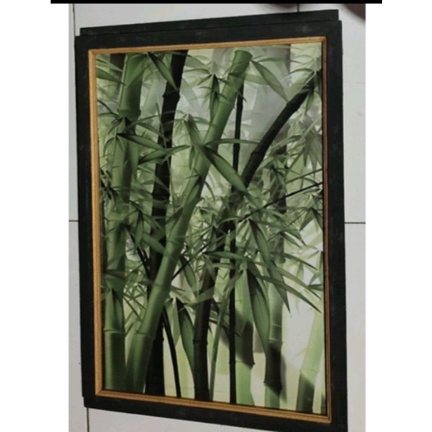 Jual Lukisan cetak pohon bambu plus bingkai ukuran 65x45 | Shopee Indonesia