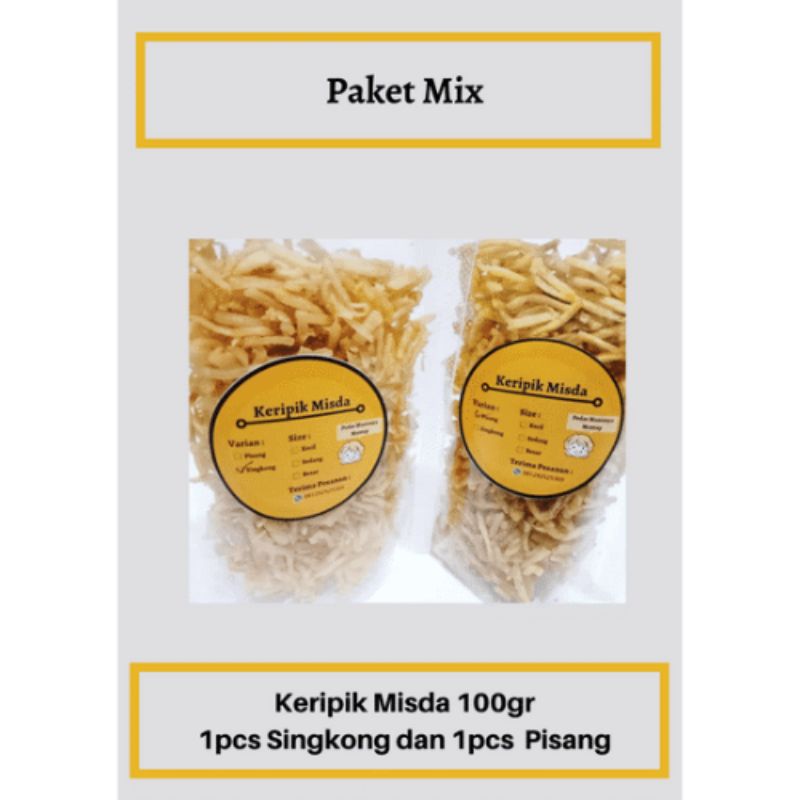 Jual Paket Mix 100gr, Varian Singkong dan pisang, Cemilan Murah meriah ...