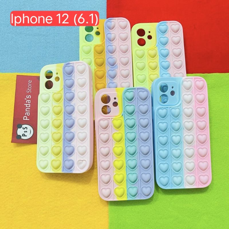 Jual Case Pop it Iphone 12 (6.1) Motif Love + Pelindung Kamera Full ...