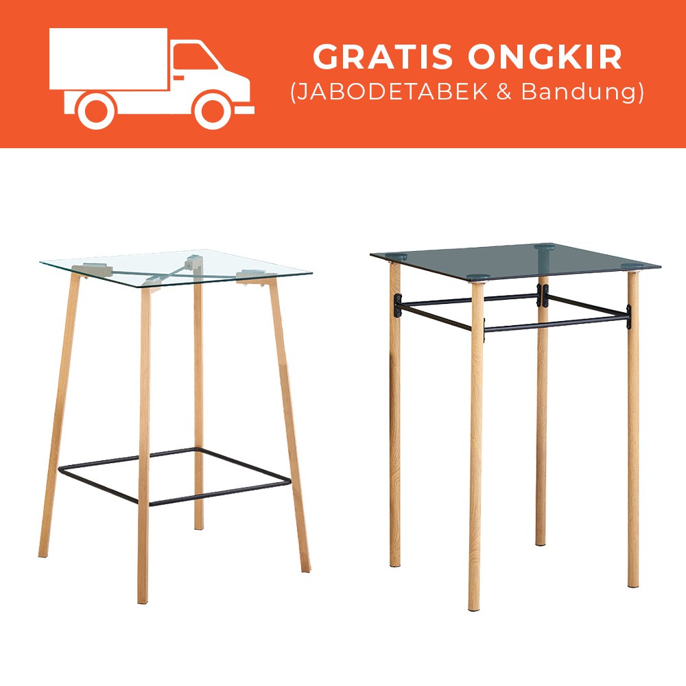Jual iCreate BAR TABLE GLASS - MEJA BAR CAFE MINIMALIS - MEJA KACA BAR ...