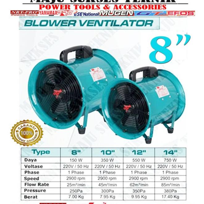 Jual Yamamax Pro 8 Inch Portable Ventilator / Blower / Exhaust 8 Inch ...