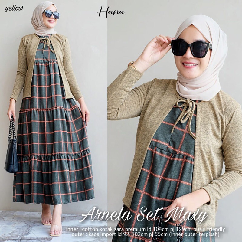 Jual Arnela Setelan Maxi by Hana | Shopee Indonesia