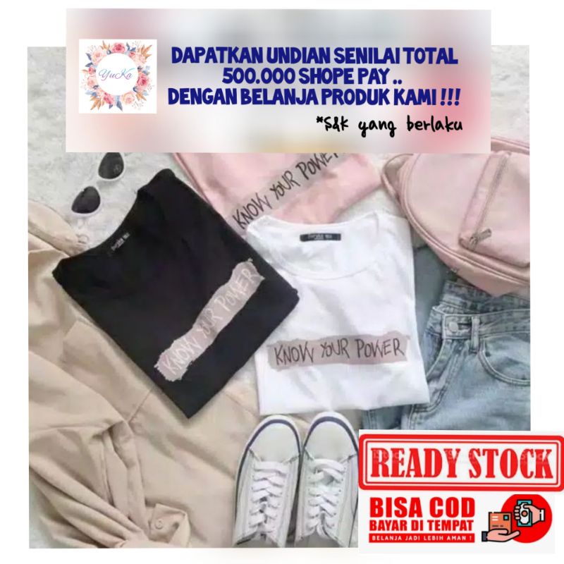 Jual ⚡YuKaMarket⚡ Kaos KYP knowyourpower SIZE S-M BS 026 | Shopee Indonesia