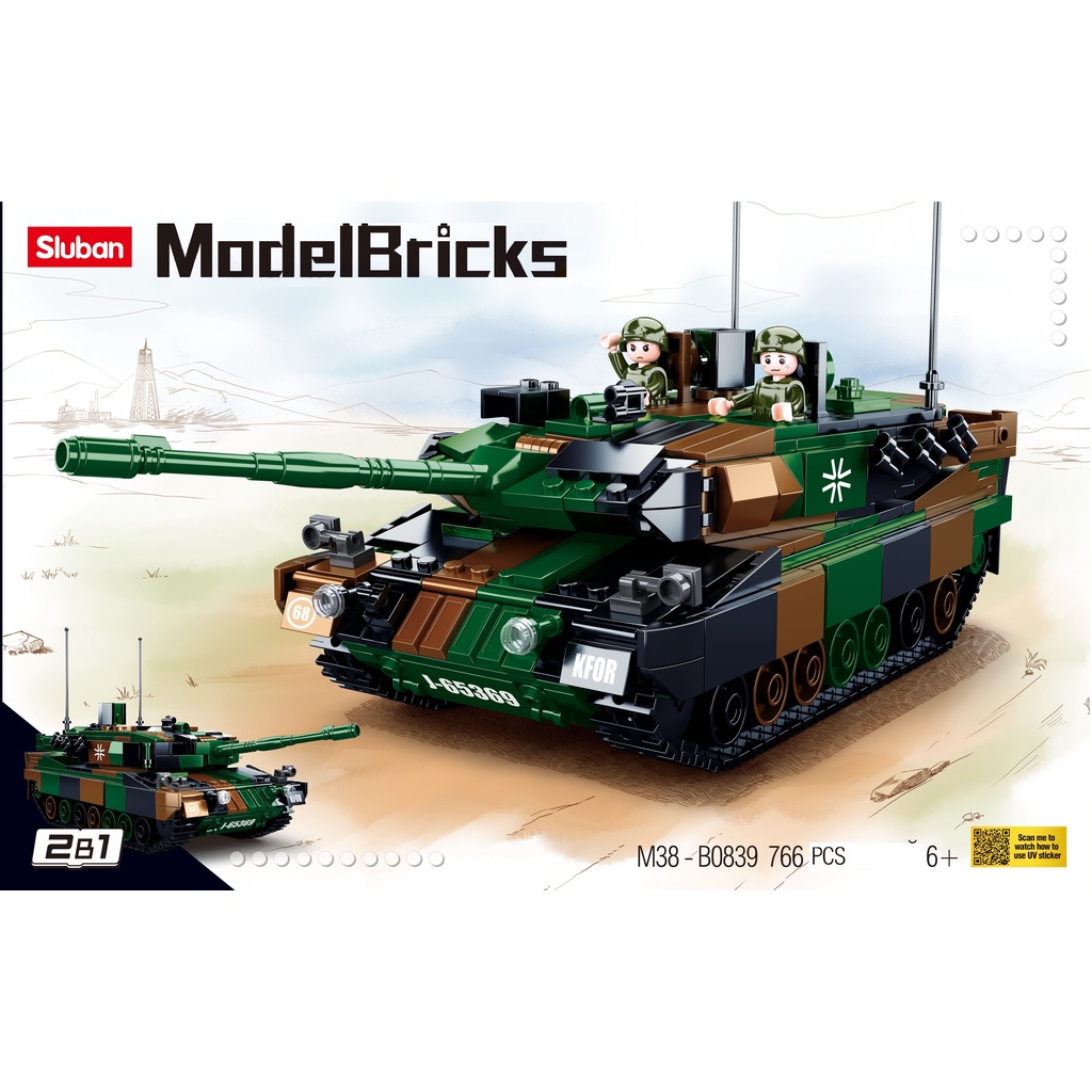 Jual Sluban - Mainan Balok Susun Bricks Tank Leopard 2A5 Main Battle ...