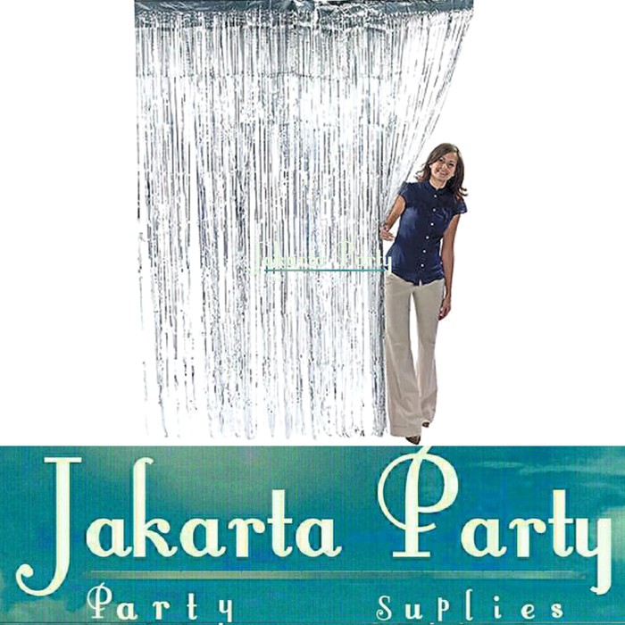 Jual Tirai Foil Curtain Silver / Back Drop Rumbai / Tirai Rumbai/Tirai ...