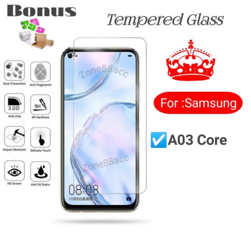 Jual Antigores Tempered glass screen guard protector Samsung A03 Core ...