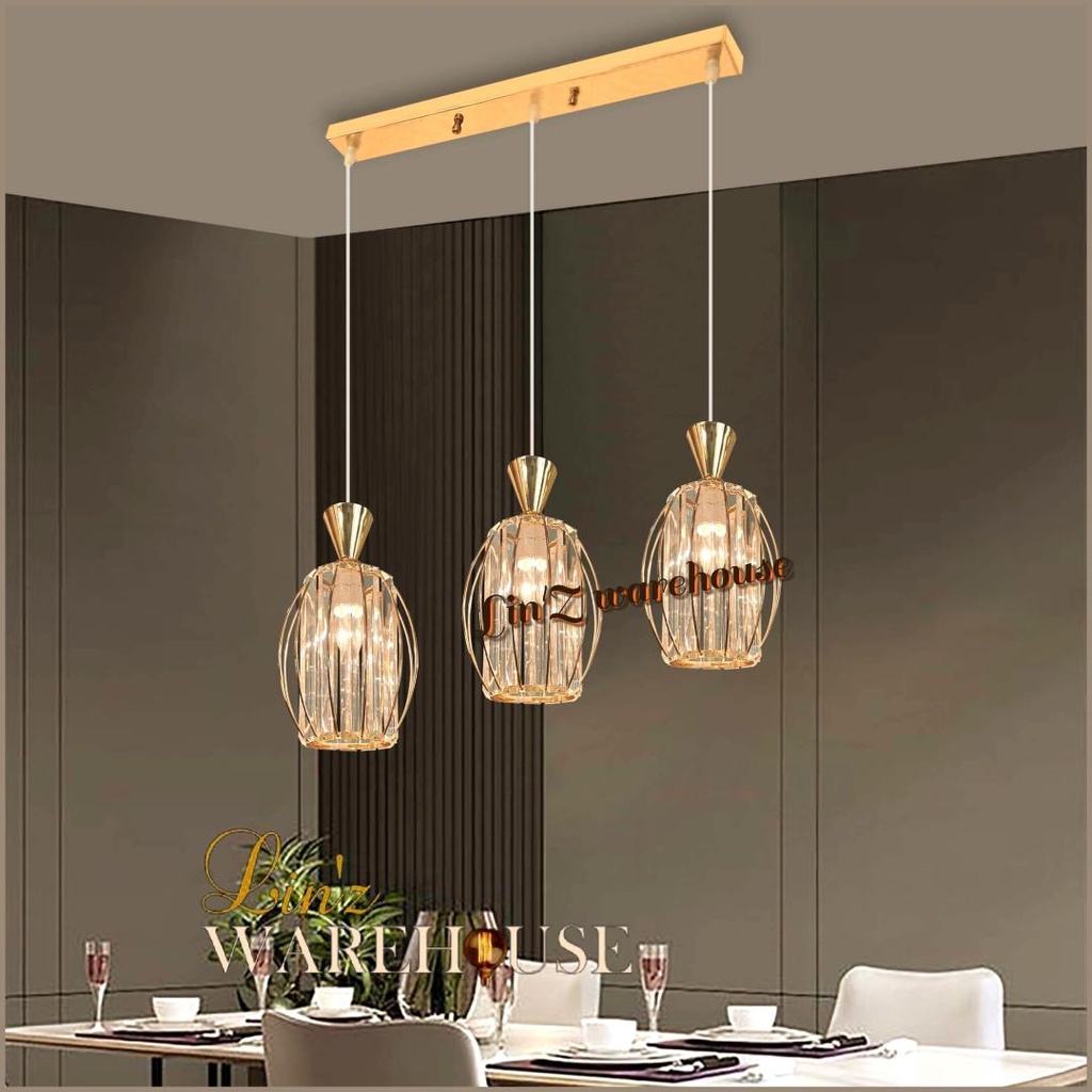 Jual Lampu gantung MODERN STARFRUIT CRYSTAL 3 ARMS pendant light ...