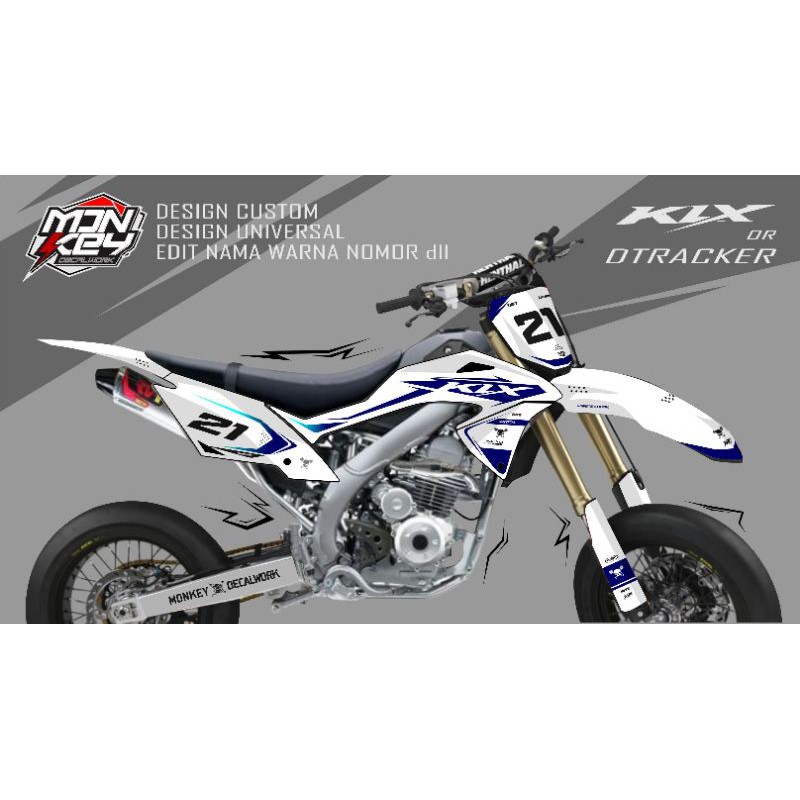 Jual DEKAL STICKER DECAL KLX D-TRACKER KAWASAKI PUTIH | Shopee Indonesia
