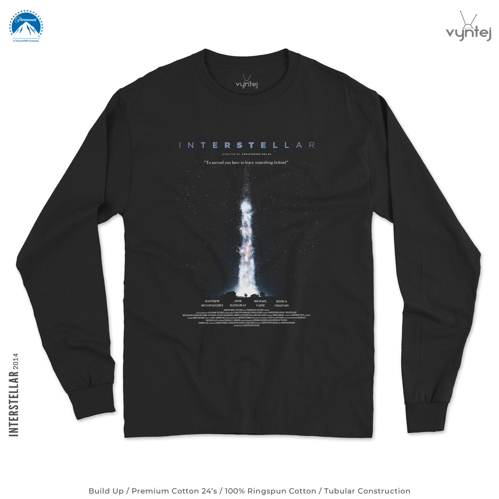 Jual KAOS INTERSTELLAR - MOVIE T SHIRT | 001 | LONG SLEEVE | BAJU FILM | Shopee Indonesia