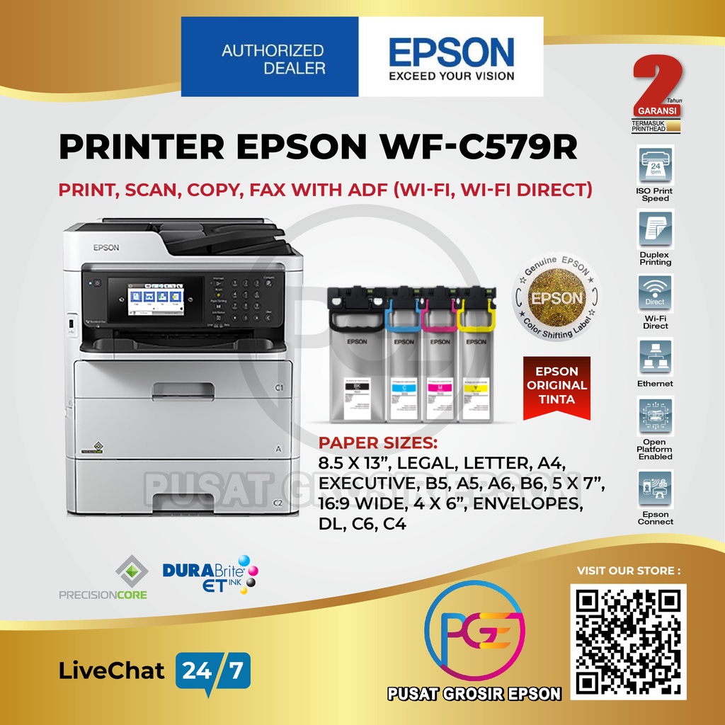 Jual PRINTER EPSON WorkForce WF C579R WFC579R WF-C579R WFC 579R ESP A4 RIPS ORIGINAL DAN GARANSI ...