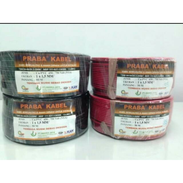 Jual KABEL PRABA INSTALASI LISTRIK 1x1,5 50 M | Shopee Indonesia