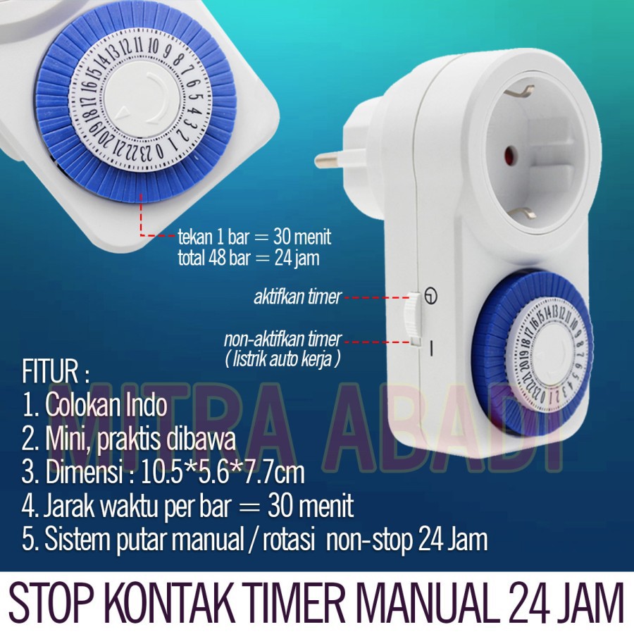 Jual Stop Kontak Timer Manual 24 hours / 24 Jam kecil | Shopee Indonesia