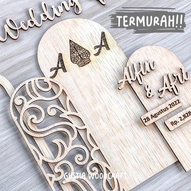 Jual Laser Cut Grafir Set Nama Mahar Wayang Mandala Nama + Tanggal ...