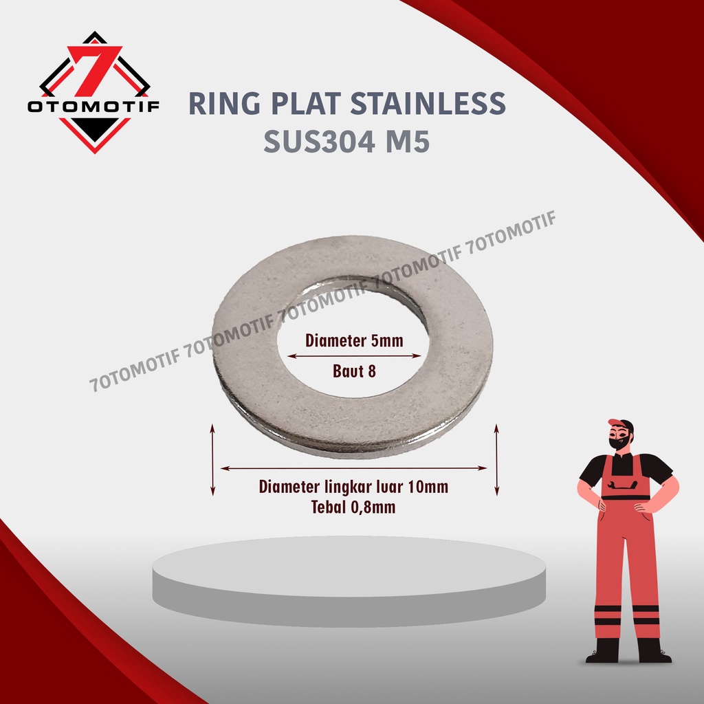 Jual Ring Plat Stainless Steel SUS 304 M5 | Shopee Indonesia