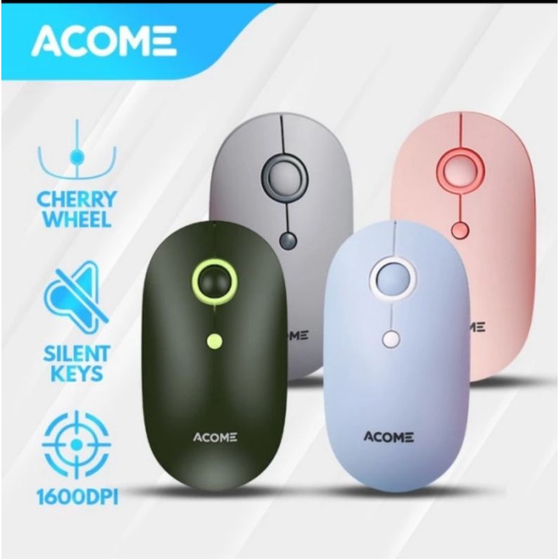 Jual Acome AM300 USB Wireless Silent Mouse Cherry Wheel | Shopee Indonesia