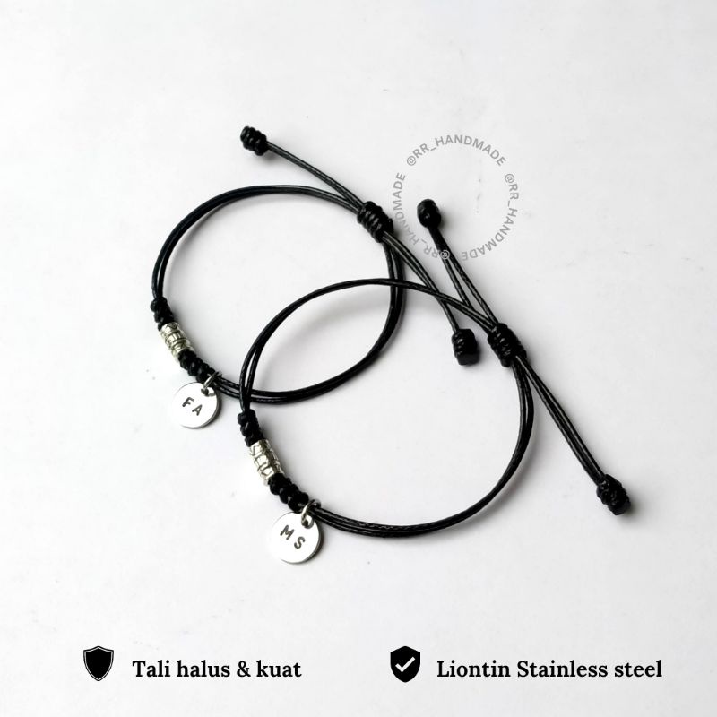 Jual RR_Handmade - Gelang couple Custom inisial stainless steel ...