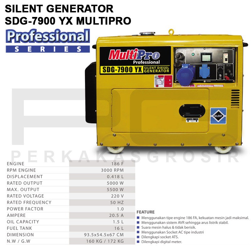 Jual Silent Generator SDG-7900 YX MULTIPRO Generator Listrik SDG 7900 ...