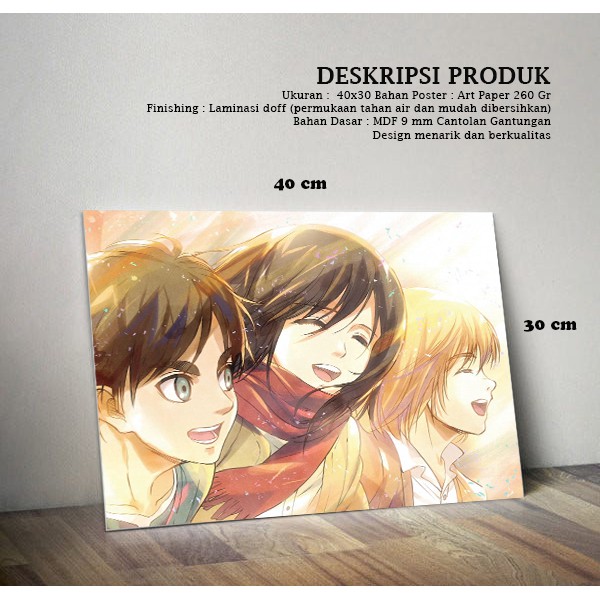 Jual Poster Dinding Anime AOT/Hiasan Dinding Rumah Anime Attack on ...