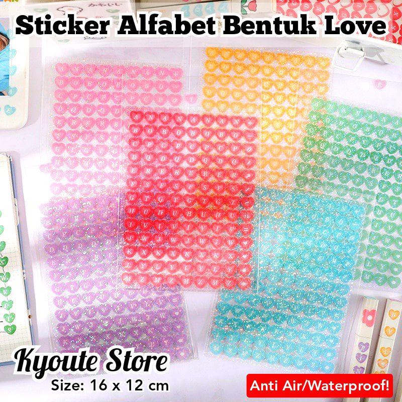 Jual Sticker Huruf Alfabet Alphabet Bentuk Love Color PVC Anti Air ...