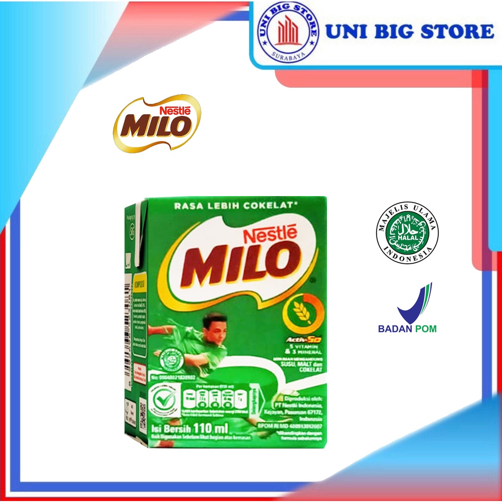 Jual Milo Activ Go Coklat Susu UHT 110 ml Chocolate Milk Cokelat | Shopee Indonesia