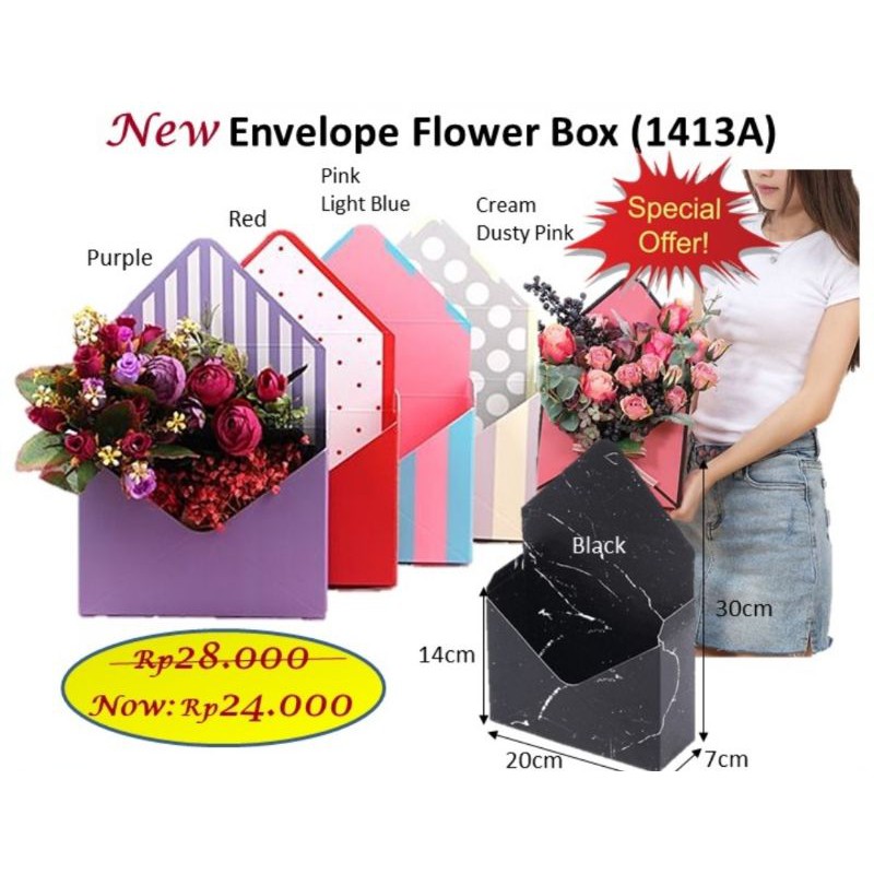 Jual Envelope Flower Box (1413A) kotak bunga,amplop bunga | Shopee ...