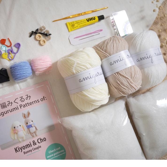 Jual DIY Kits Amigurumi Boneka Rajut Crochet - Couple Bunny Kiyomi Cho ...