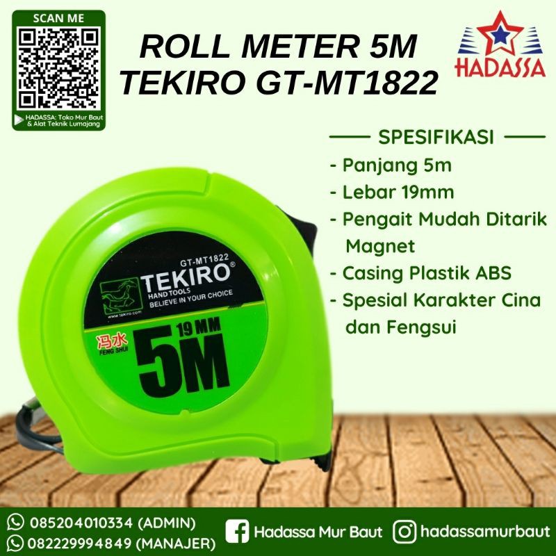Jual Roll Meter 5m Meteran 5m Tekiro GT-MT1822 | Shopee Indonesia