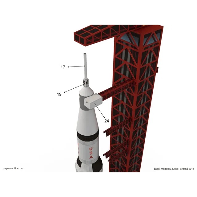 Jual Papercraft Rocket Saturn V NASA, paper replika space series paper ...