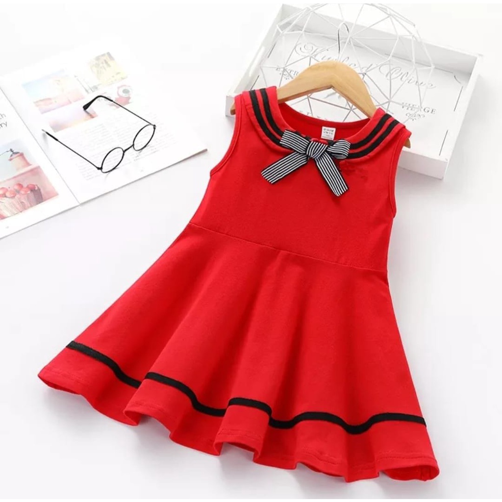 Jual INV - DRESS KIDS LOLA COMBI RIBBON BIZZ / GP / MERAH / NAVY ...