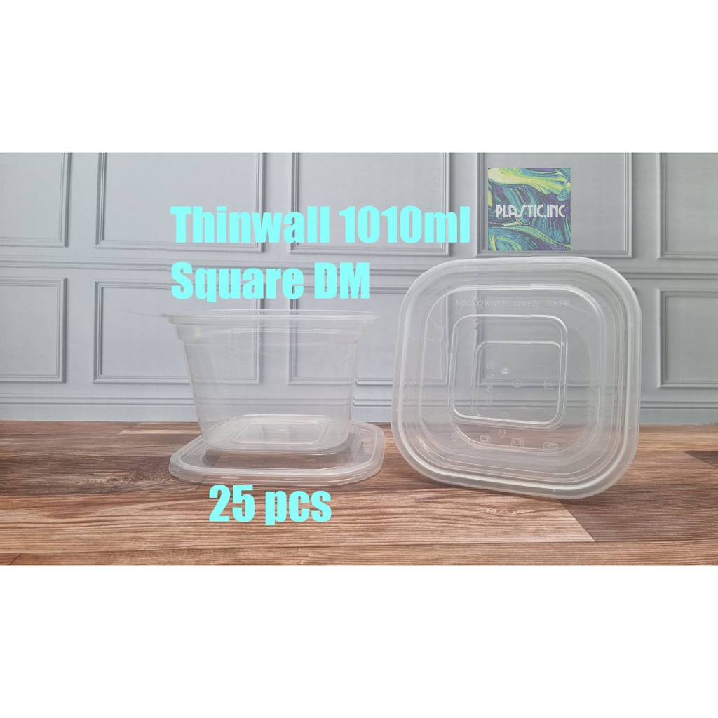 Jual Thinwall 1010ml Square/1010ml persegi/Box Kotak Plastik/Container ...