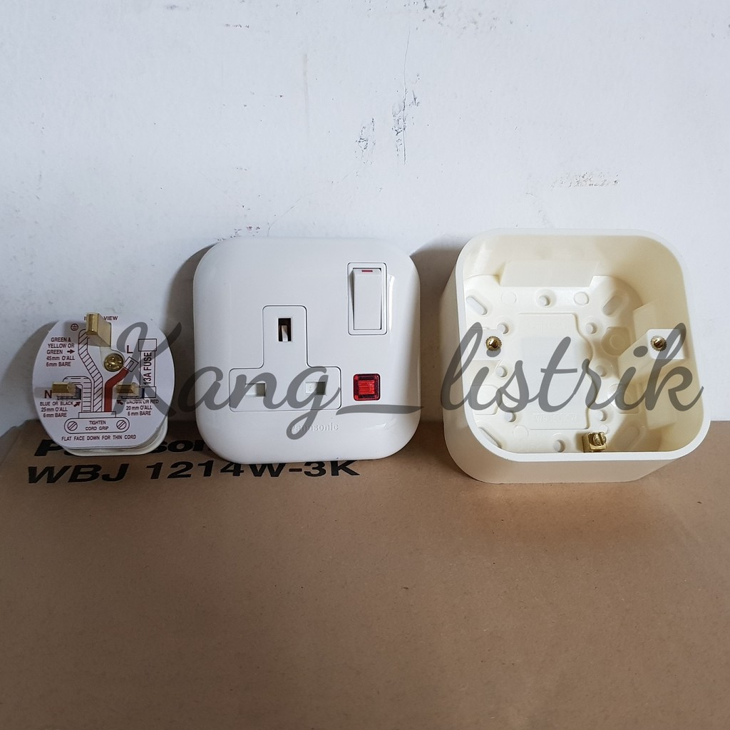 Jual Stop Kontak AC Panasonic KOMPLIT WBJ1214W-3K (1set) AC/set ...