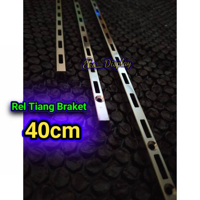 Jual Rel tiang breket,bracket 40cm untuk rak kaca,rak kayu,gantungan ...