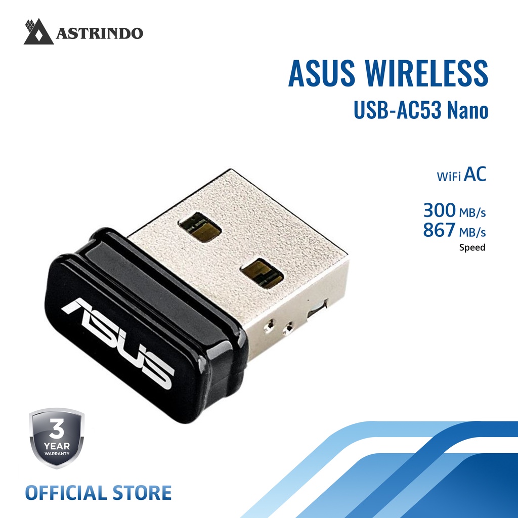 Jual Asus Wireless AC1200 Dual-band USB Wi-Fi Adapter - (USB-AC53 Nano ...