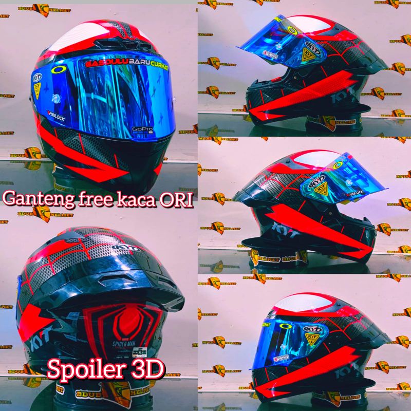 Jual Helm full face kyt tt course motif marvel venom-spiderman paket ganteng 100% original kyt ...
