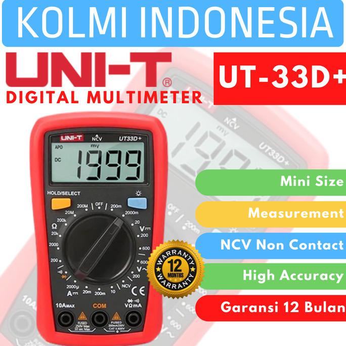 Jual Uni T Mini Digital Multimeter Multitester 600v Ncv Palm Size Ut33d Shopee Indonesia