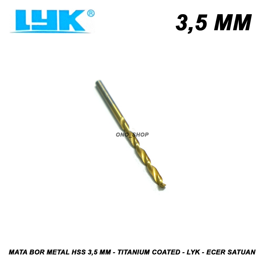 Jual Mata Bor Metal HSS 3,5 mm - Titanium Coated - LYK - Ecer Satuan ...
