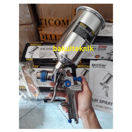 Jual spray gun HVLP 1.4mm Mollar spraygun HVLP cup kapasitas besar ...