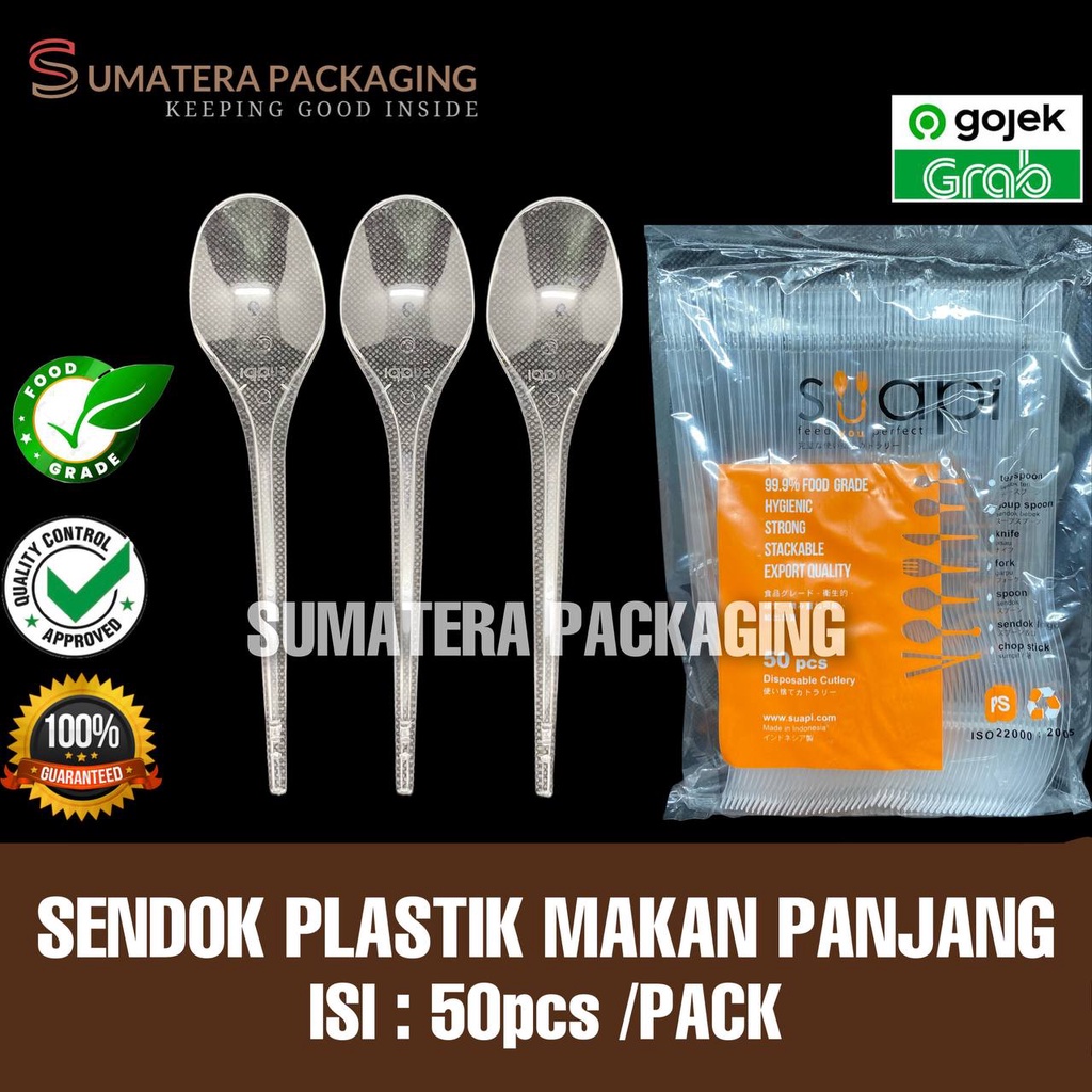 Jual SENDOK PLASTIK MAKAN isi 50pcs PANJANG BENING SUAPI per pack medan ...