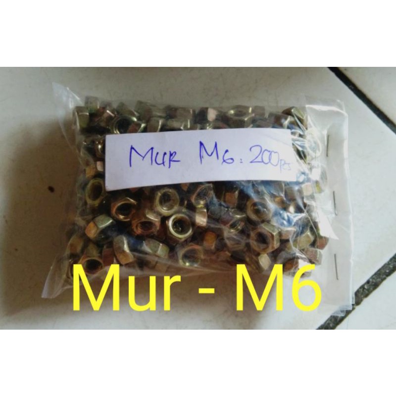 Jual Mur - M6, 1Pak isi 200Pcs | Shopee Indonesia