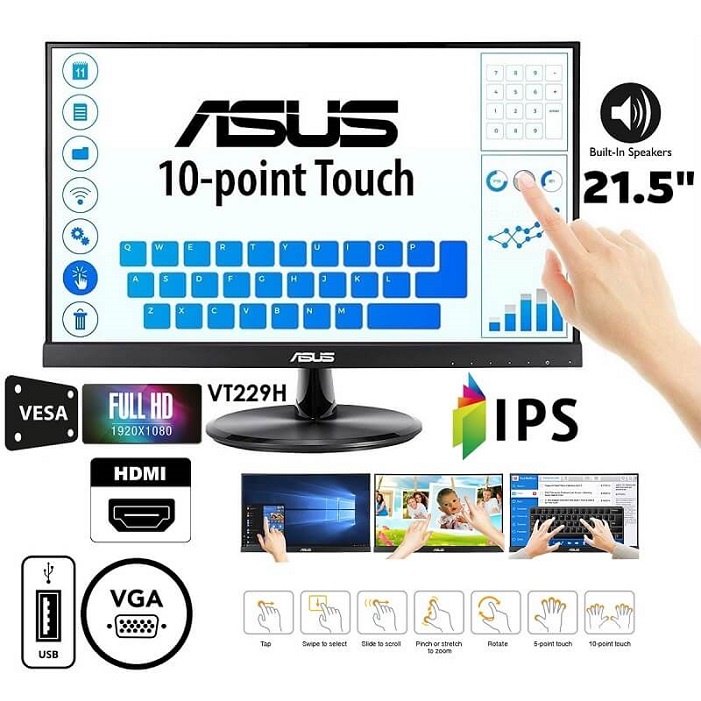 Jual Monitor ASUS TOUCH VT229H 21.5" FHD IPS 75Hz 5ms HDMI Wall Mount ...