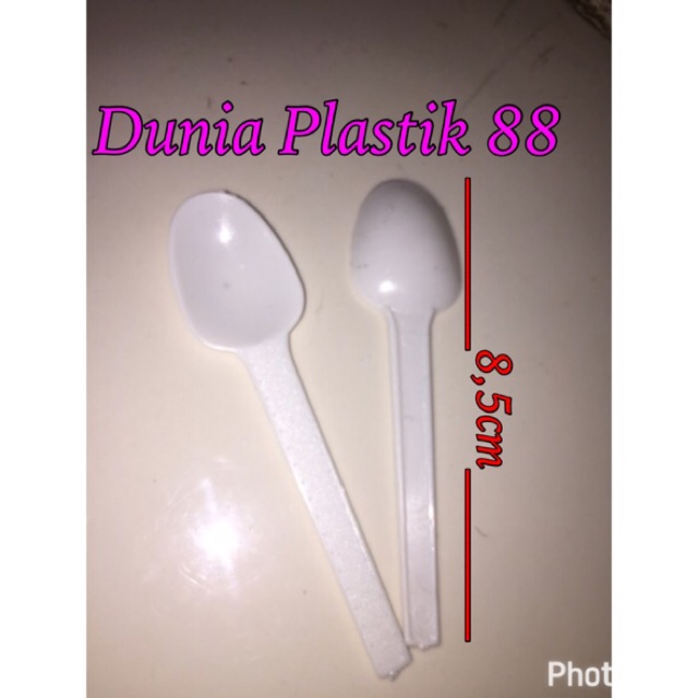 Jual 100pcs sendok STB PUTIH SUSU 8,5cm sendok plastik kecil mini agar ...