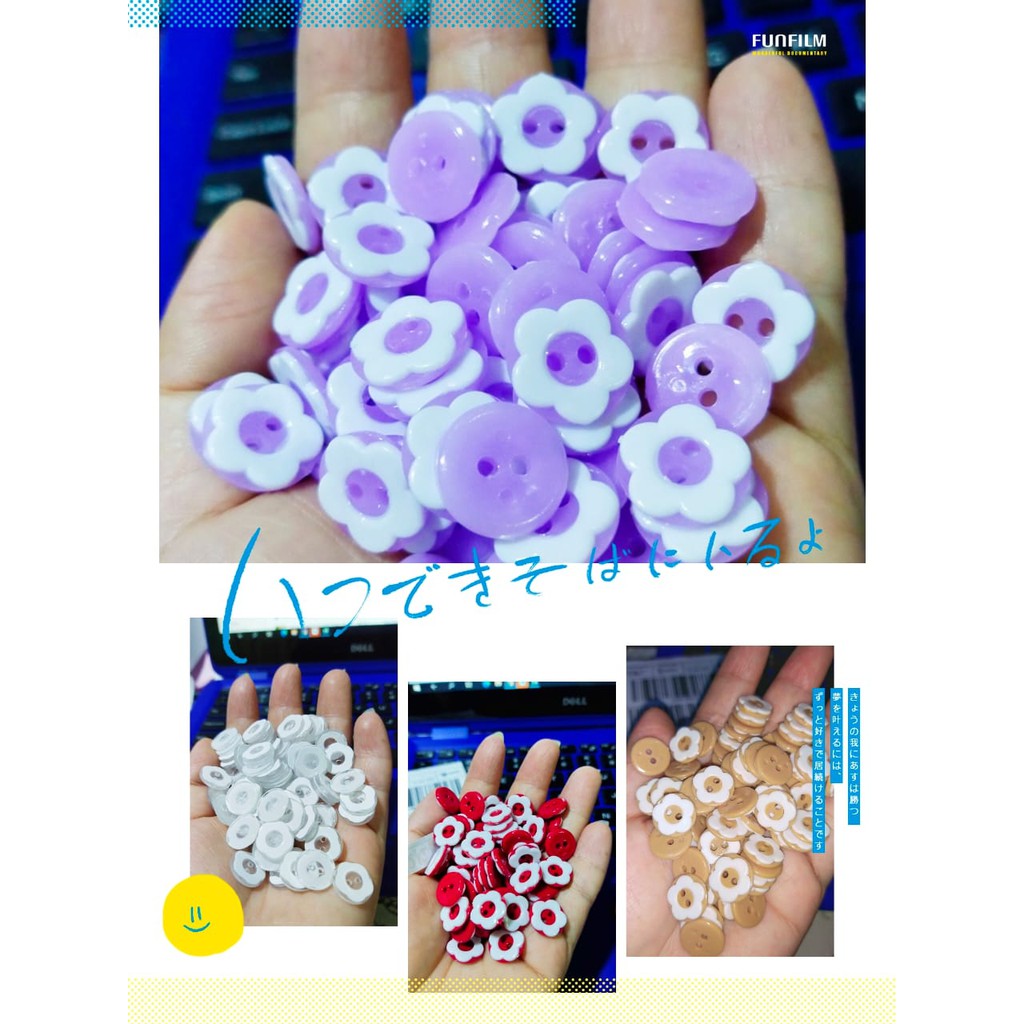 Jual Kancing sakura diameter 15 MM ISI 144 biji - Kancing bunga sakura ...