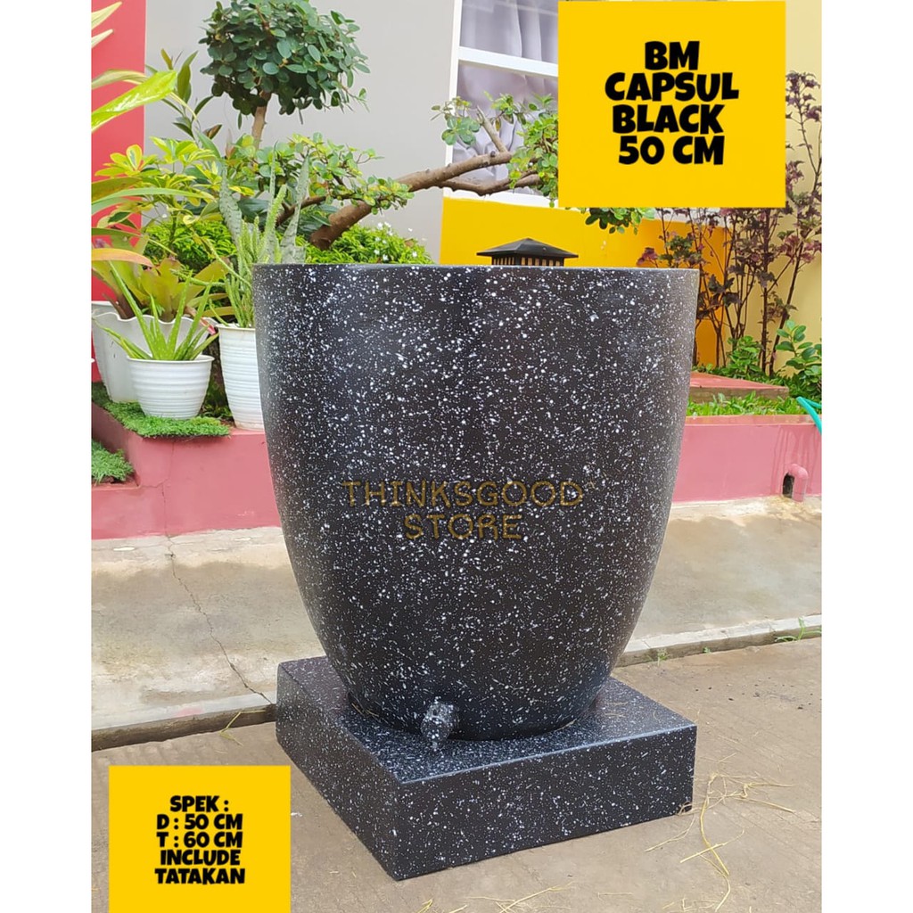 Jual BAK MANDI GENTONG AIR MODEL KAPSUL HITAM TYPE 50 TERASO GUCI SEMEN ...