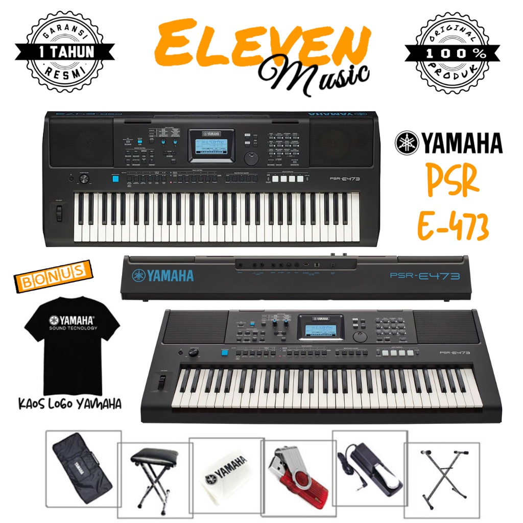 Jual Yamaha PSR E473 E-473 61-Keys Portable Keyboard Paket | Shopee Indonesia