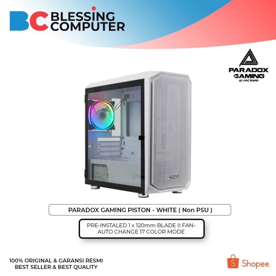 Jual Casing PARADOX PISTON White - Non PSU / PARADOX GAMING PISTON ...
