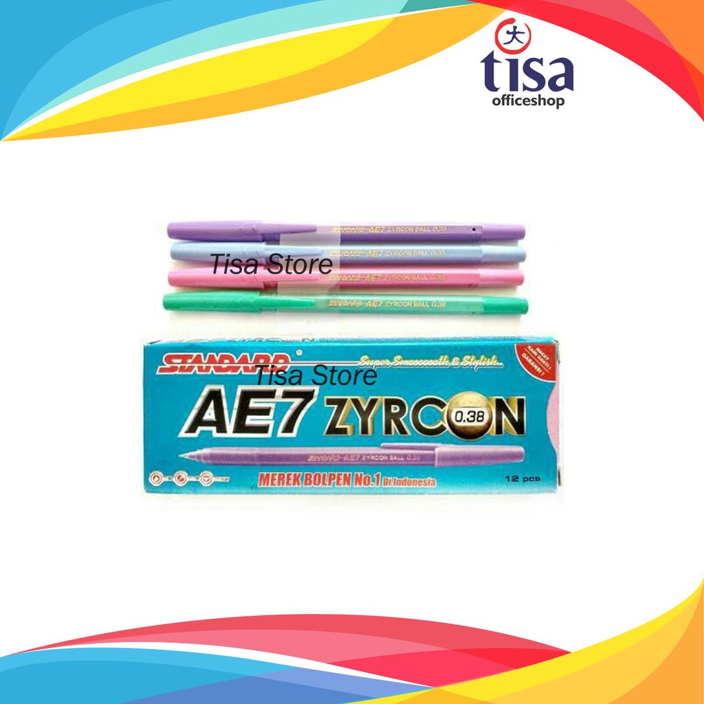 Jual Pulpen Ballpoint Standard AE7 Zyrcon - Warna tinta hitam | Shopee Indonesia
